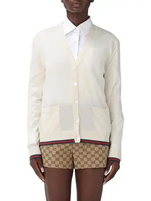 Gucci Cashmere Blend Cardigan - White