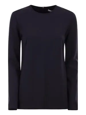 Max Mara MAX MARA Slim Fit Crew Neck Long Sleeve Top Multicolor