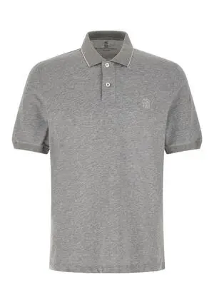 Brunello Cucinelli Brunello Cucinelli Men Stretch Jersey Polo Shirt Gray