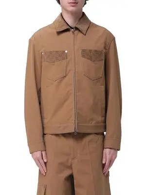 Gucci Logo Print Collar Jacket - Brown