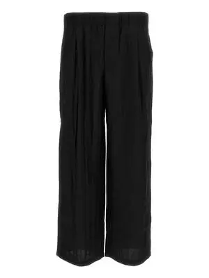 Our Legacy Wide-leg Leisure Trousers In Black Linen Blend - Multicolor