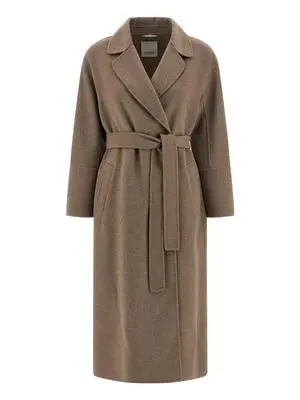 Max Mara S Mmelisa' Long Wool Coat - Brown