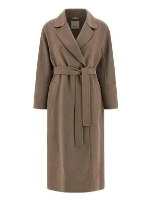 Max Mara S Mmelisa' Long Wool Coat - Brown