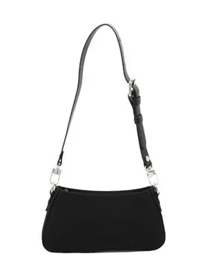 VIVIENNE WESTWOOD Grained Leather Orb Plaque Shoulder Bag - Black