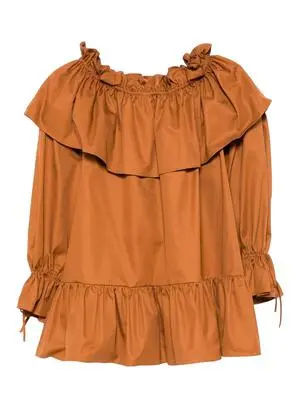 Saint Laurent Cotton Ruffle Dress Made In France - Multicolor