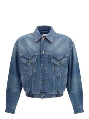 Versace Medusa Cotton Denim Jacket - Blue