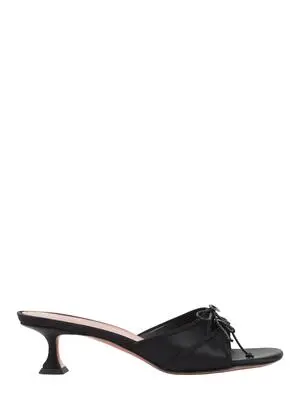 Amina Muaddi Eleonora 45 Satin Slippers - Black