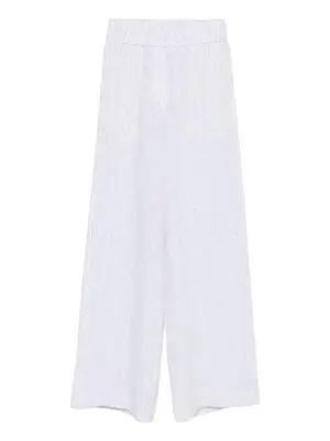 Peserico Striped Linen Wide Leg Pants - Multicolor