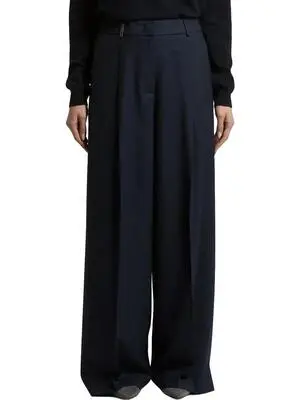 Peserico Striped Linen Wide Leg Pants - Multicolor