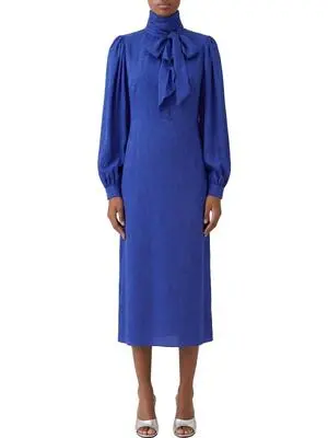 Gucci Textured Wool Blend Dress - Blue