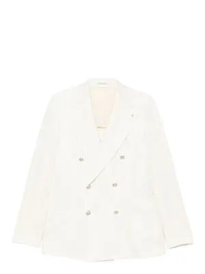 Tagliatore Double-breasted Peak Lapel Blazer - Cream