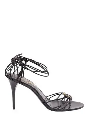 SAINT LAURENT SAINT LAURENT Black Lambskin Babylone Sandals