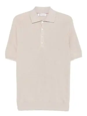 Brunello Cucinelli Neutrals Polo Shirts - Cream