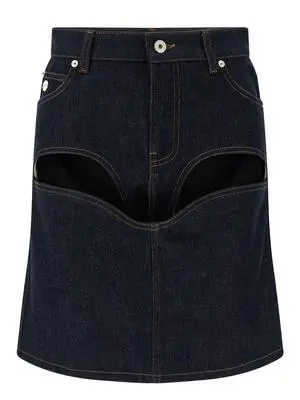 JEAN PAUL GAULTIER Jean Paul Gaultier Denim Mini Skirt With Cutouts Blue