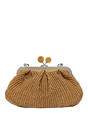 Max Mara Woven Clutch With Clasp Closure - Brown