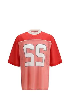 Moschino Technical Mesh T-shirt With Reversed Print - Red