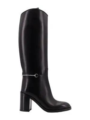 Gucci Leather Knee-high Boots - Black