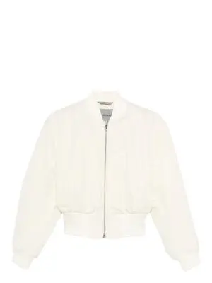 Balenciaga Zip Fastening Bomber Jacket - White