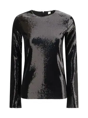 TOTEME Long-sleeved Sequin Top - Black