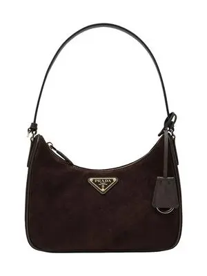 Prada Suede Shoulder Bag - Brown