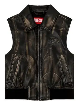 DIESEL® G-inko Sleeveless Faux Leather Jacket - Multicolor