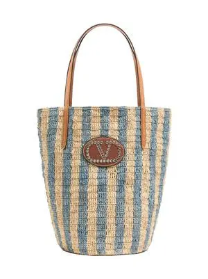 Valentino Garavani Hand-woven Raffia Shopping Bag - Blue
