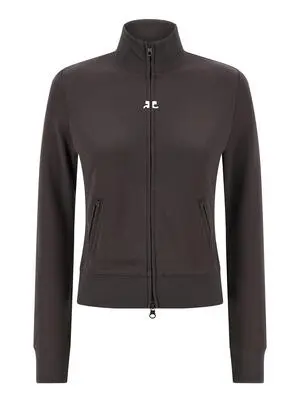 COURREGES Tracksuit Sweatshirt With High Neck And Zip Closure - Gray