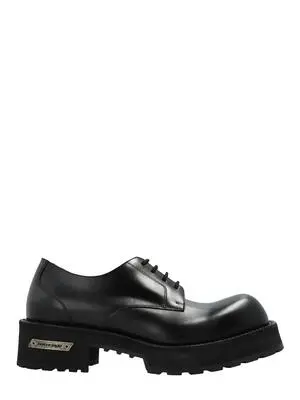 Balenciaga Calfskin Platform Loafers - Black
