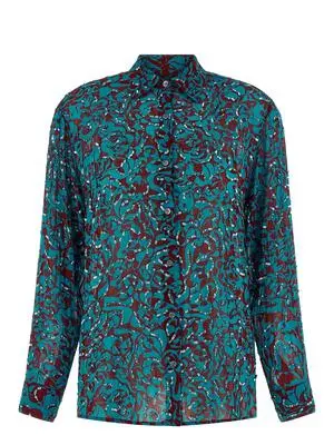 DRIES VAN NOTEN DRIES VAN NOTEN Clavelly Printed Sequin Embellished Viscose Shirt
