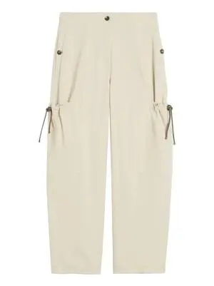 Max Mara Tapered Trousers With Button Detail - Cream