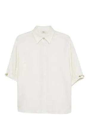 Herno Classic Collar Half Sleeve Shirt - Cream