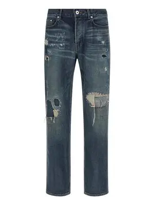 JW Anderson Japanese Denim Jeans With Distressed Details - Blue