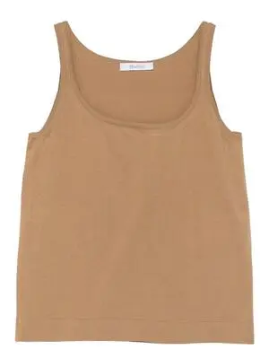 Max Mara MAX MARA Sleeveless Scoop Neck Top Cream