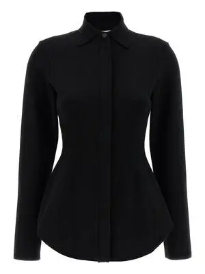Sportmax Baffo1234 Stretch Viscose Knit Shirt - Black