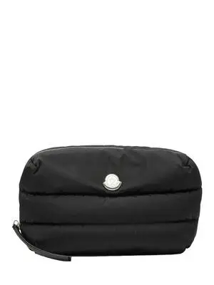 Moncler Quilted Leather Clutch Bag - Black