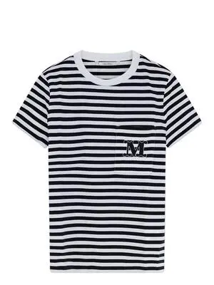 Max Mara Max Mara Cotton T-Shirt With Embroidered Logo Pocket Multicolor