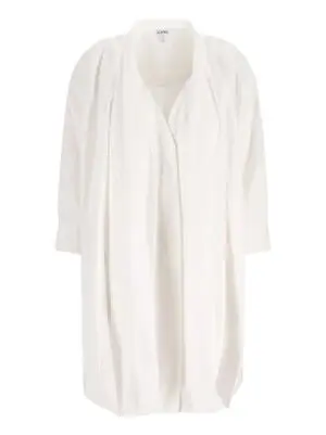 Loewe Draped V-neck 3/4 Sleeve Dress - Multicolor