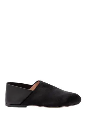 Alberta Ferretti Black Calf Leather Slip-on Shoes - Multicolor