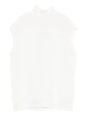 Brunello Cucinelli Brunello Cucinelli Silk Sleeveless Turtleneck Blouse Multicolor