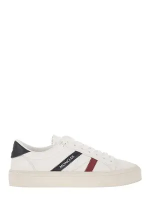 Moncler Monaco Leather Lace-up Trainers - White