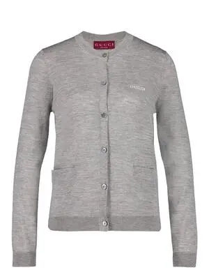 Gucci Long Sleeve Crew-neck Cashmere Cardigan - Multicolor