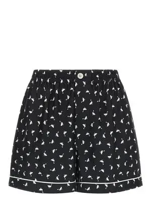 Moschino MOSCHINO Silk Twill Printed Shorts Multicolor