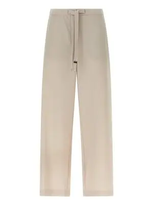 Max Mara S Max Mara 'Smmargenta' Pure Wool Crêpe Gabardine Joggers Cream