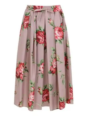 Dolce & Gabbana Floral Print Cotton Midi Skirt - Multicolor