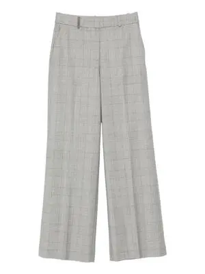Peserico Wool Plaid Wide Leg Pants - Multicolor