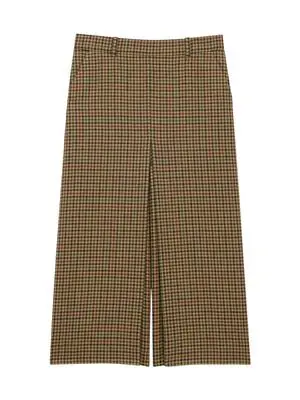 Saint Laurent Wool Patterned Cropped Pants - Multicolor