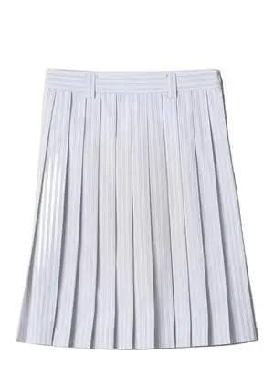 Miu Miu Pleated Striped Skirt - Gray