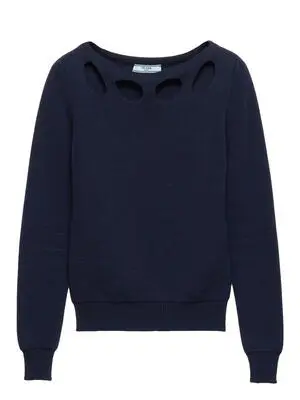 Prada Cut-out Wool Pullover - Blue
