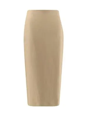 Max Mara Pencil Skirt With Back Slit - Cream