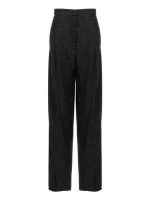 Max Mara Navigli Wide Leg Sequined Pants - Black